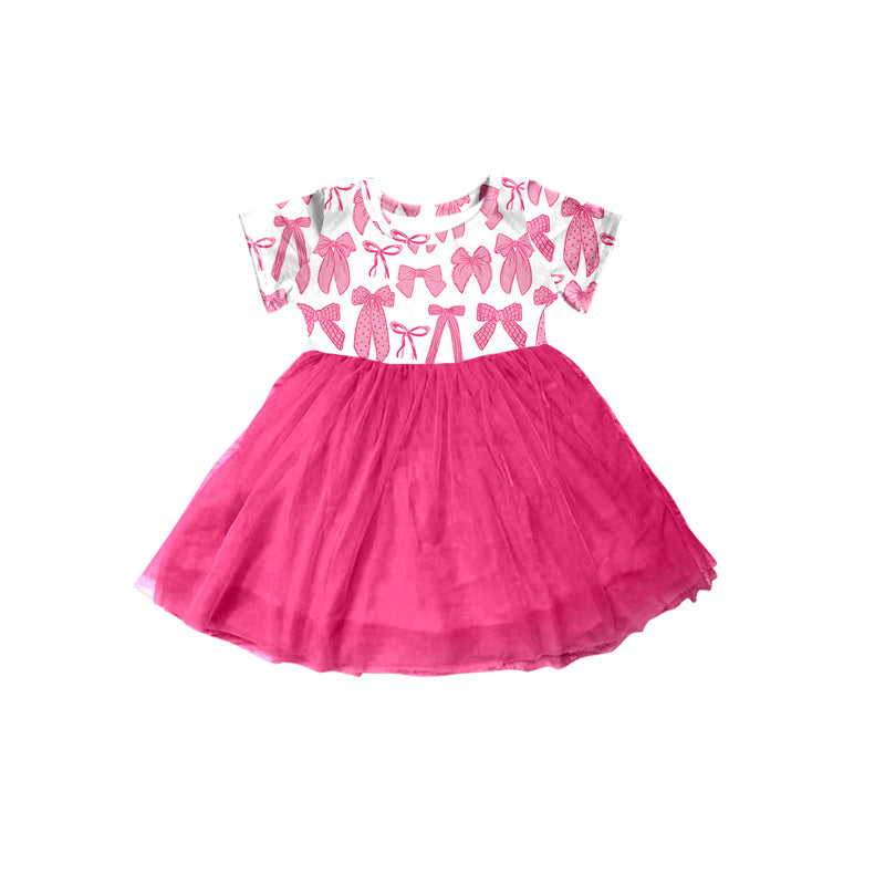 GSD1735 pre-order toddler clothes pink bows girl summer dress-2025.1.7 ...