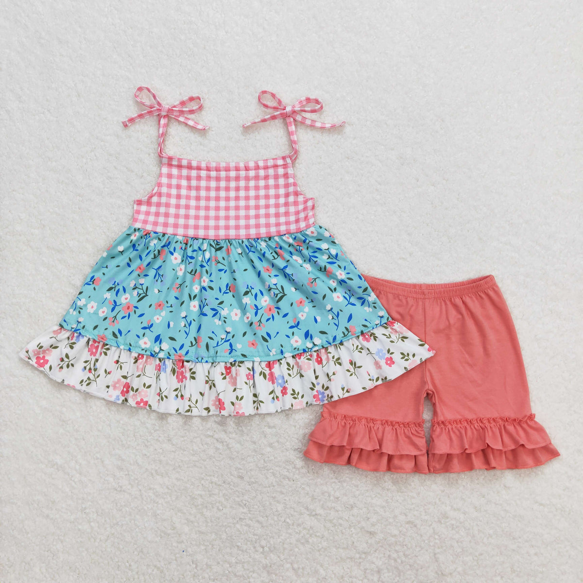 GSSO0837 baby girl clothes floral toddler girl summer outfits – ZHOHAO05